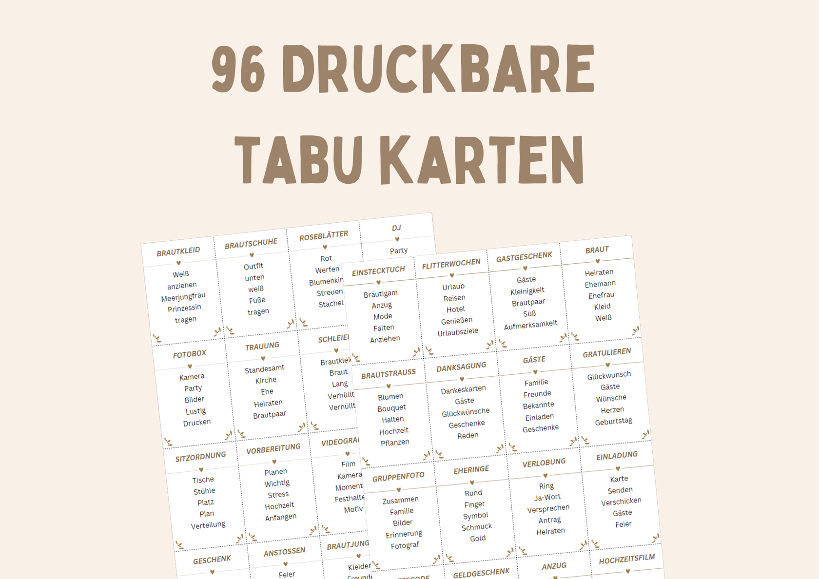JGA Tabu Spiel für Frauen – Tempme