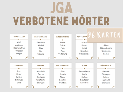 JGA Verbotene Wörter Spiel für Frauen – Tempme