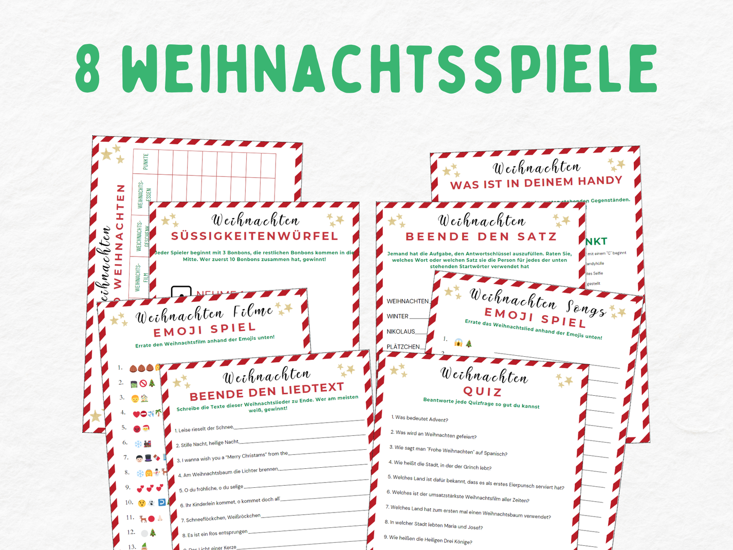 Weihnachten Spiele-Set - 8 Spiele – Tempme